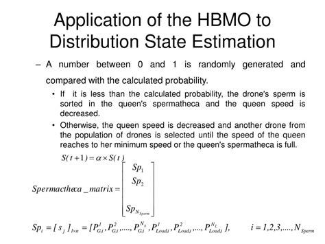 Ppt Application Of Honey Bee Mating Optimization On Distribution State Estimation Including