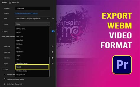 How To Export WebM Video Format With Adobe Premiere Pro