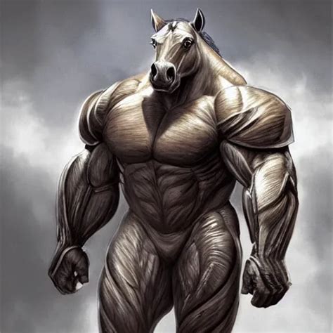 A Anthro Horse With A Titanically Muscular Body In A Stable Diffusion