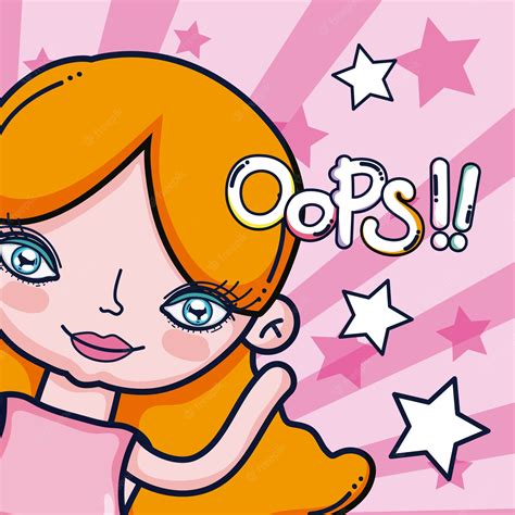 Premium Vector Oops Girl Cartoon