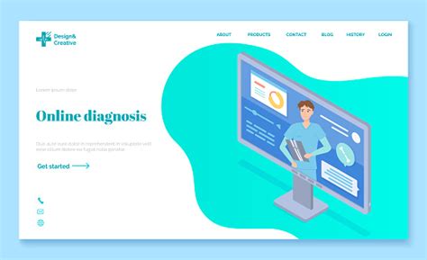 온라인 의학 서비스의 웹 사이트 프리젠 테이션 방사선 전문의와 화상 채팅 엑스레이 검사 간호사에 대한 스톡 벡터 아트 및 기타 이미지 간호사 건강관리와 의술 과학적