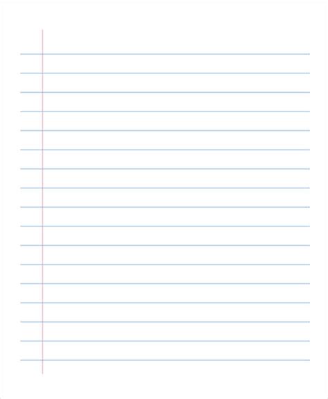 Sample Lined Paper Templates