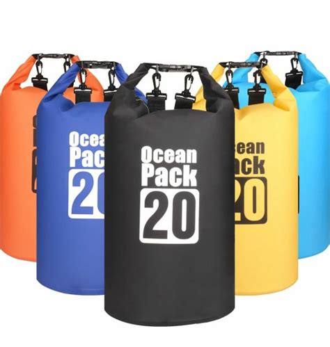 20l 방수 드라이 백 자루 보관 팩 파우치 수영 야외 카약 카누 강 트레킹 보트 티몬