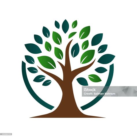 Tree Logo Design Vector Illustration 개성 개념에 대한 스톡 벡터 아트 및 기타 이미지 개성 개념 계절 공동체 Istock