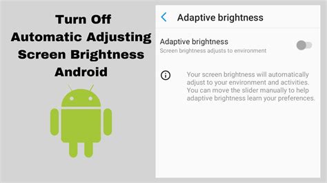 Android Turn Off Automatic Adjusting Screen Brightness Adaptive Brightness Youtube