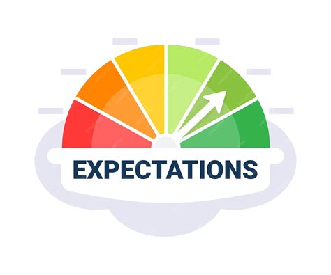 Premium Vector Expectations Gauge With Arrow Indicating Surpassing