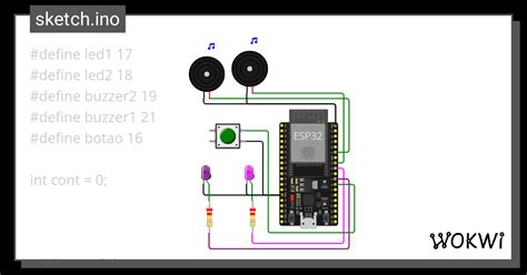 2 Buzer Wokwi Esp32 Stm32 Arduino Simulator