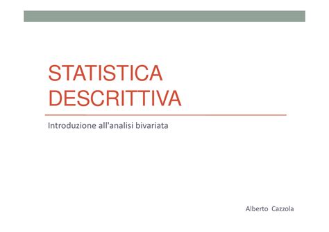 14 Statistica Descrittiva Bivariata Docsity