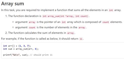 Solved Array Sum In This Task You Are Required To Implement Chegg
