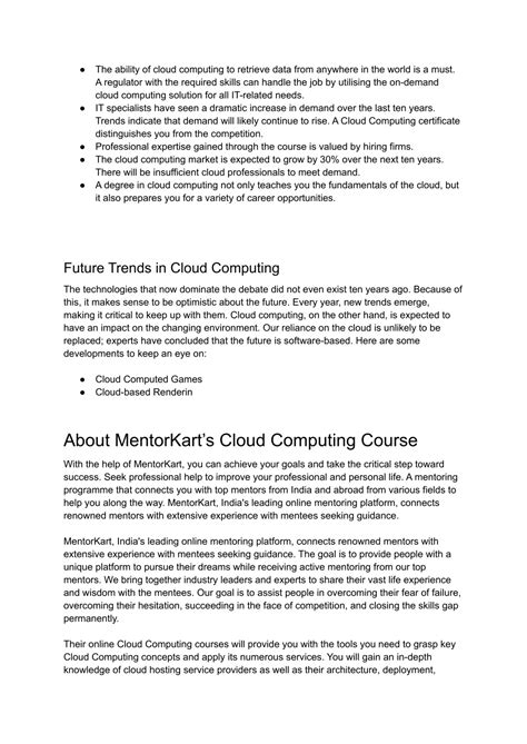 Ppt Cloud Computing Course Mentorkart Powerpoint Presentation Free