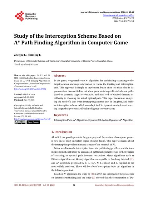 Pdf Study Of The Interception Scheme Based On A Path Finding