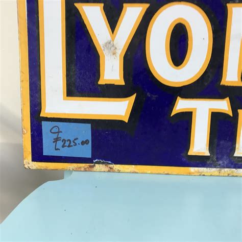 Lyons Tea Agents For Vintage Enamel Double Sided Advertising Sign