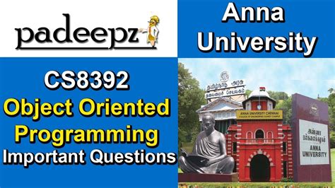 Cs8392 Object Oriented Programming Important Questions Anna