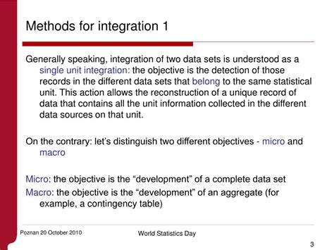Ppt Data Integration An Overview On Statistical Methodologies And