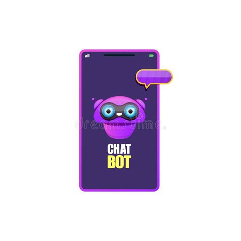 Cute Chatbot Character Or Smart Phone Intelligent Assistant Isolated On White Background Vector