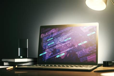 Premium Photo Modern Computer Display With Abstract Programming