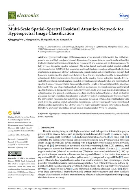 Pdf Multi Scale Spatialspectral Residual Attention Network For Hyperspectral Image Classification