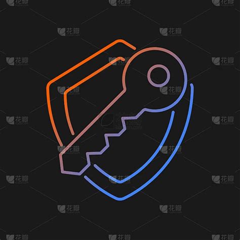暗主题的加密键梯度矢量图标素材 花瓣网