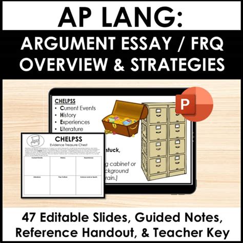 Ap Lang Argument Frq Essay Lesson Editable Slides Guided Notes Lesson Plan