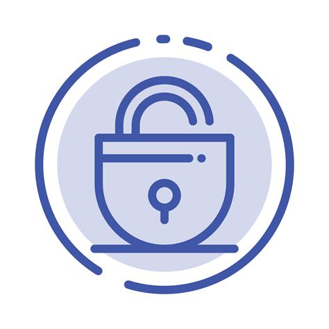 Lock Locked Security Internet Blue Dotted Line Line Icon 13431736 Vector Art At Vecteezy