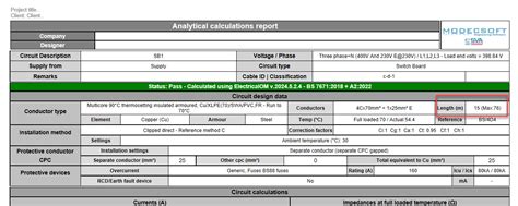 Electrical Design Cable Sizing And Certification Software