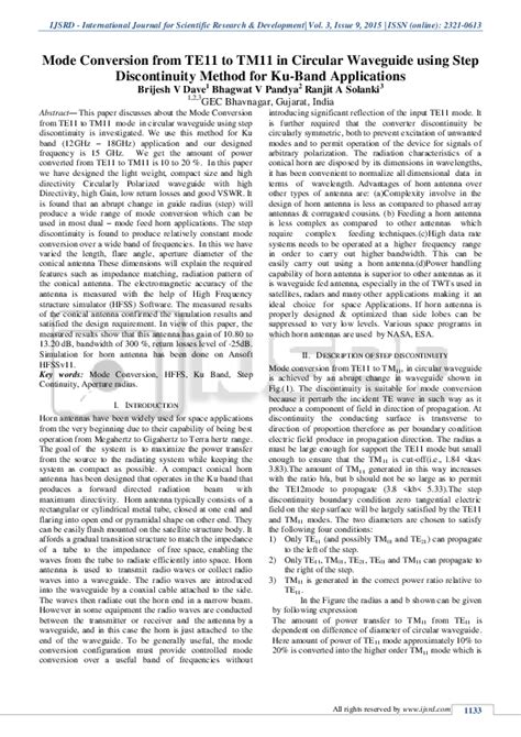 Pdf Mode Conversion From Te11 To Tm11 In Circular Waveguide Using Step Discontinuity Method
