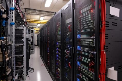 Premium Photo Technology Server Room With Rows Of Computers