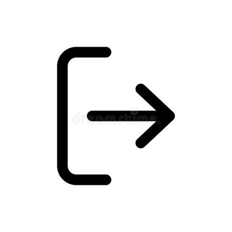 Exit Icon Set Output Vector Symbol Quit Or Logout Button Sign Outside Pictogram Stock Vector