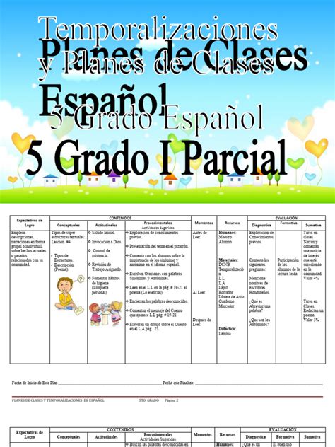 5 Grado Español Pdf Puntuación