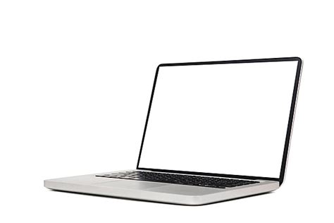White Screen Laptop Mockup On White Background Device Digital Work