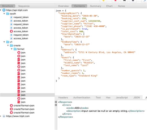 LodgingObject Is Rejecting ReservationObject Attributes Issue Tripit Api GitHub