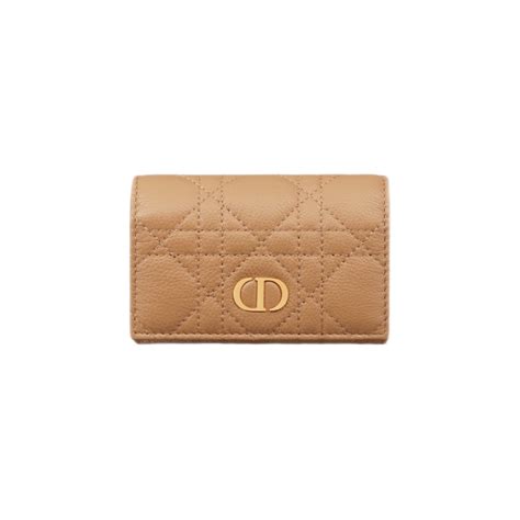 디올 카로 Xs 지갑 미디움 탄 서플 까나쥬 카프스킨 Dior Kream