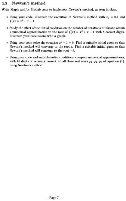 solved need help writing maple code 4 3 newton s method write maple
