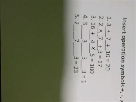 Insert Operation Symbols X 1 3 7 Studyx