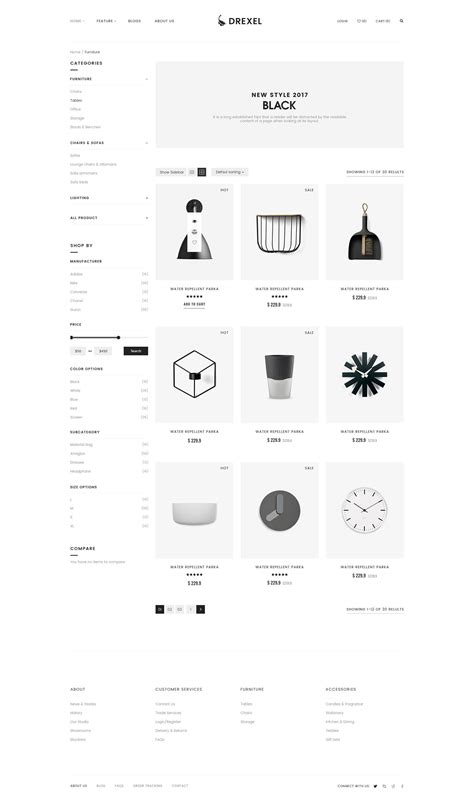Drexel Psd Ecommerce Templates Ecommerce Web Design Webpage Design Minimalist Web Design