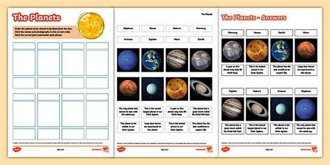 Planets Cut And Stick Sorting Activity Twinkl Ks2