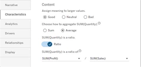 Configure Tableau Data Story Settings Characteristics Tableau