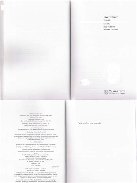 Eric Warrant Dan Eric Nilsson Invertebrate Vision Cambridge University Press 2006 Pdf