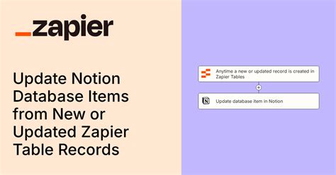 Anytime A New Or Updated Record Is Created In Zapier Tables Update Database Item In Notion