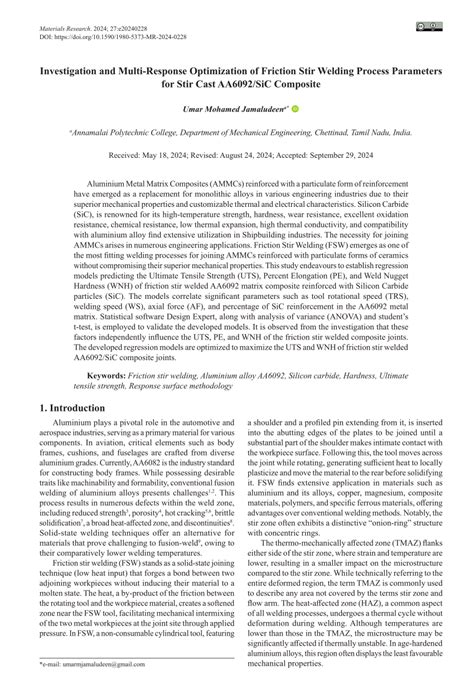 Pdf Investigation And Multi Response Optimization Of Friction Stir Welding Process Parameters