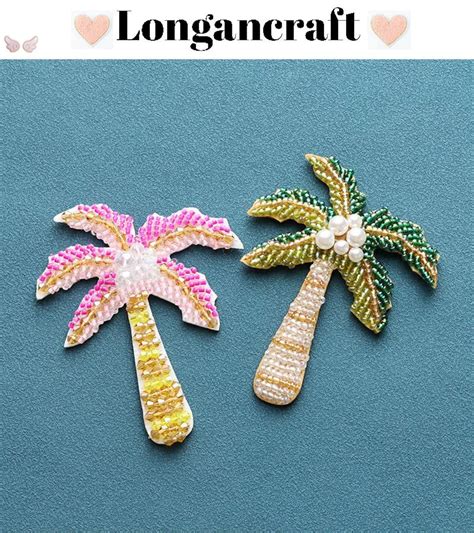 Palm Tree Rhinestone Sew On Applique Beaded Patch Beach Theme Patches