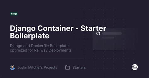 Deploy Django Container Starter Boilerplate On Railway Railway