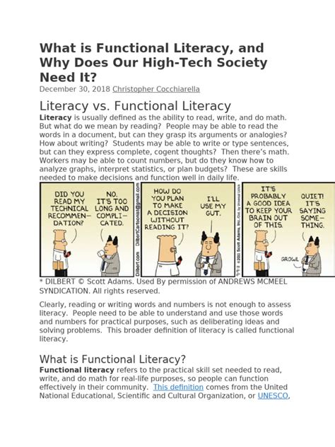Functional Literacy Pdf Literacy Science