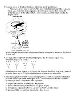 State Lab Relationships Biodiversity NYS Regents Questions TpT