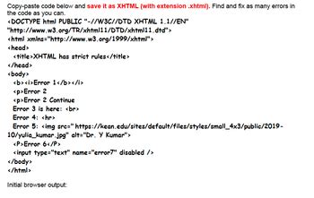 Answered Copy Paste Code Below And Save It As XHTML With Extension Xhtml Find And Fix As
