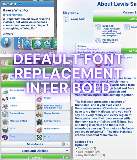 Inter Bold Default Font Replacement For The Sims