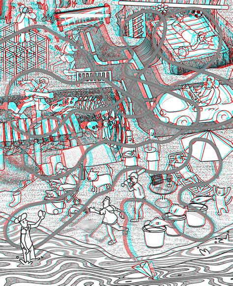 Artanaglyph Glyphs 3 D City Photo Design Art Aerial Design