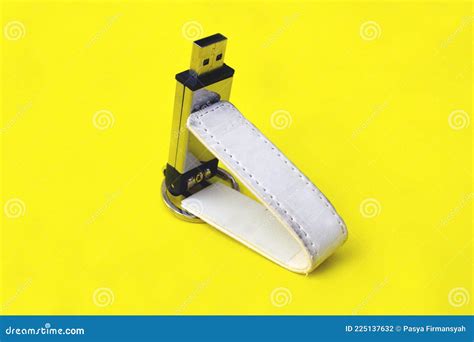 Universal Serial Bus `usb` For Data Storage With Yellow Background And White Cover For Security