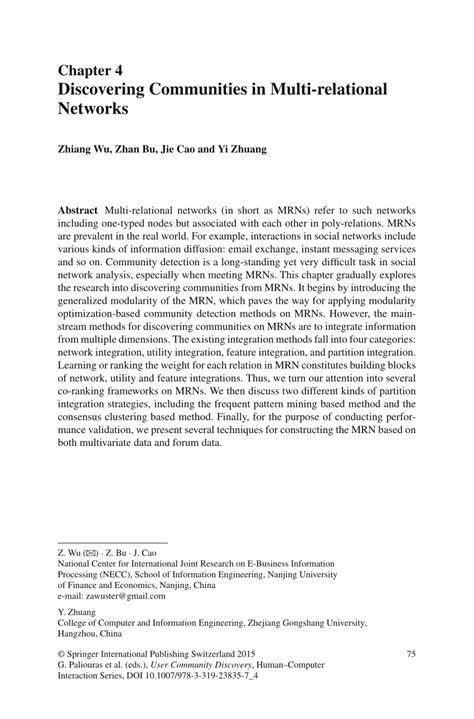 Pdf Discovering Communities In Multi Relational Networks