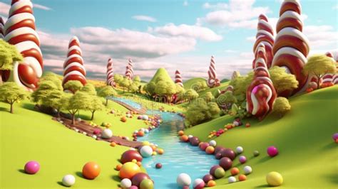 A World Of Sweet Dreams Candyland Stock Illustration Illustration Of Dreamy Cake